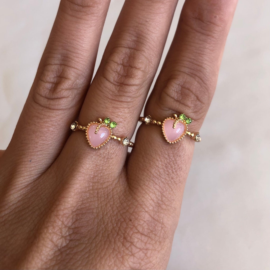 How Peach is Your Love Adjustable Ring, 14kt Ring, Gold Peach Fruit ...