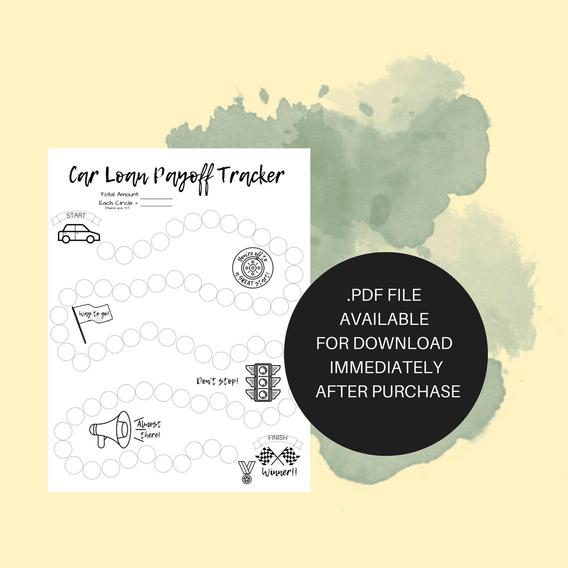 Car Loan Payoff Tracker, Vehicle Loan Tracker, Debt Free Tracker ...