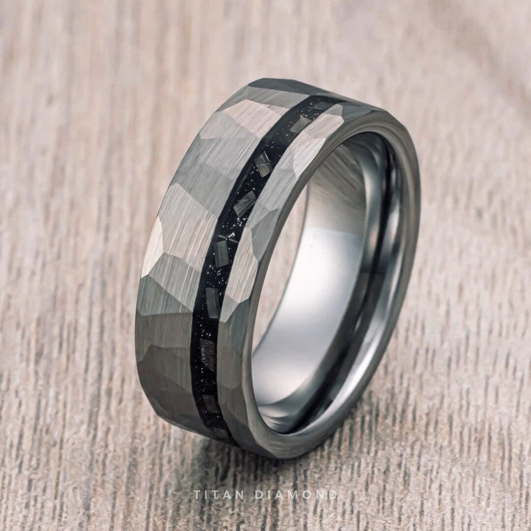 The Stark Mens Silver Meteorite Ring Husband Boyfriend Gift for Him ...