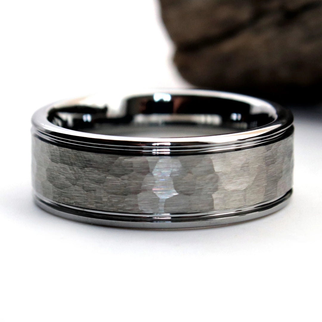 Mens Silver Ring, Mens Wedding Ring, Mens Wedding Band, Tungsten ...