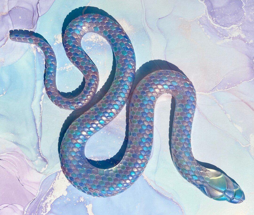 Rainbow Realistic Snake Wall Art Pastel Iridescent Snake Witchy Altar ...