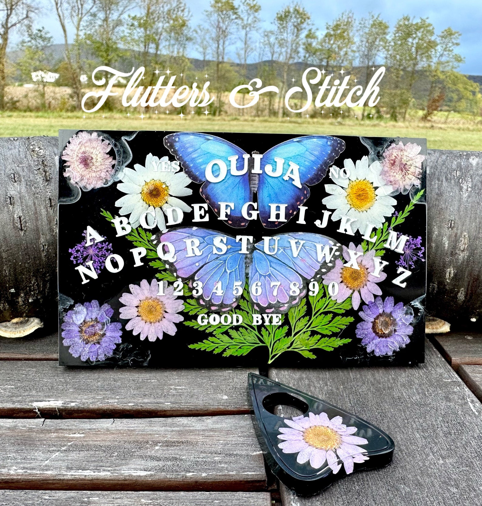 Morpho Butterfly Mini Ouija Board: Pressed Flower Altar Decor - Etsy