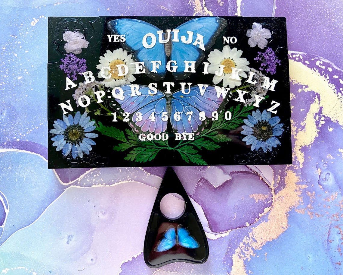 Morpho Butterfly Mini Ouija Board: Pressed Flower Altar Decor - Etsy