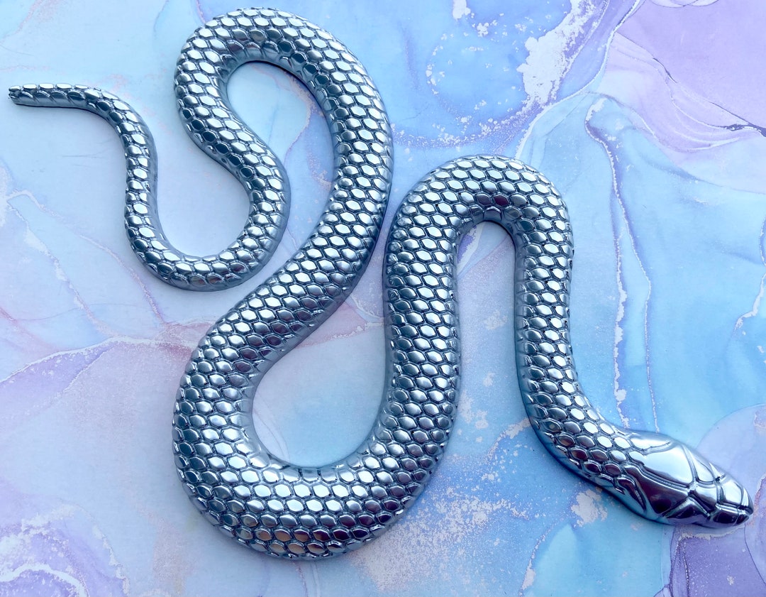 Realistic Silver Snake Wall Art Silver Snake Witchy Altar Decor Silver ...