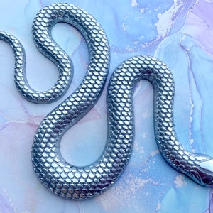 Realistic Silver Snake Wall Art ~ Silver Snake ~ Witchy Altar Decor ...