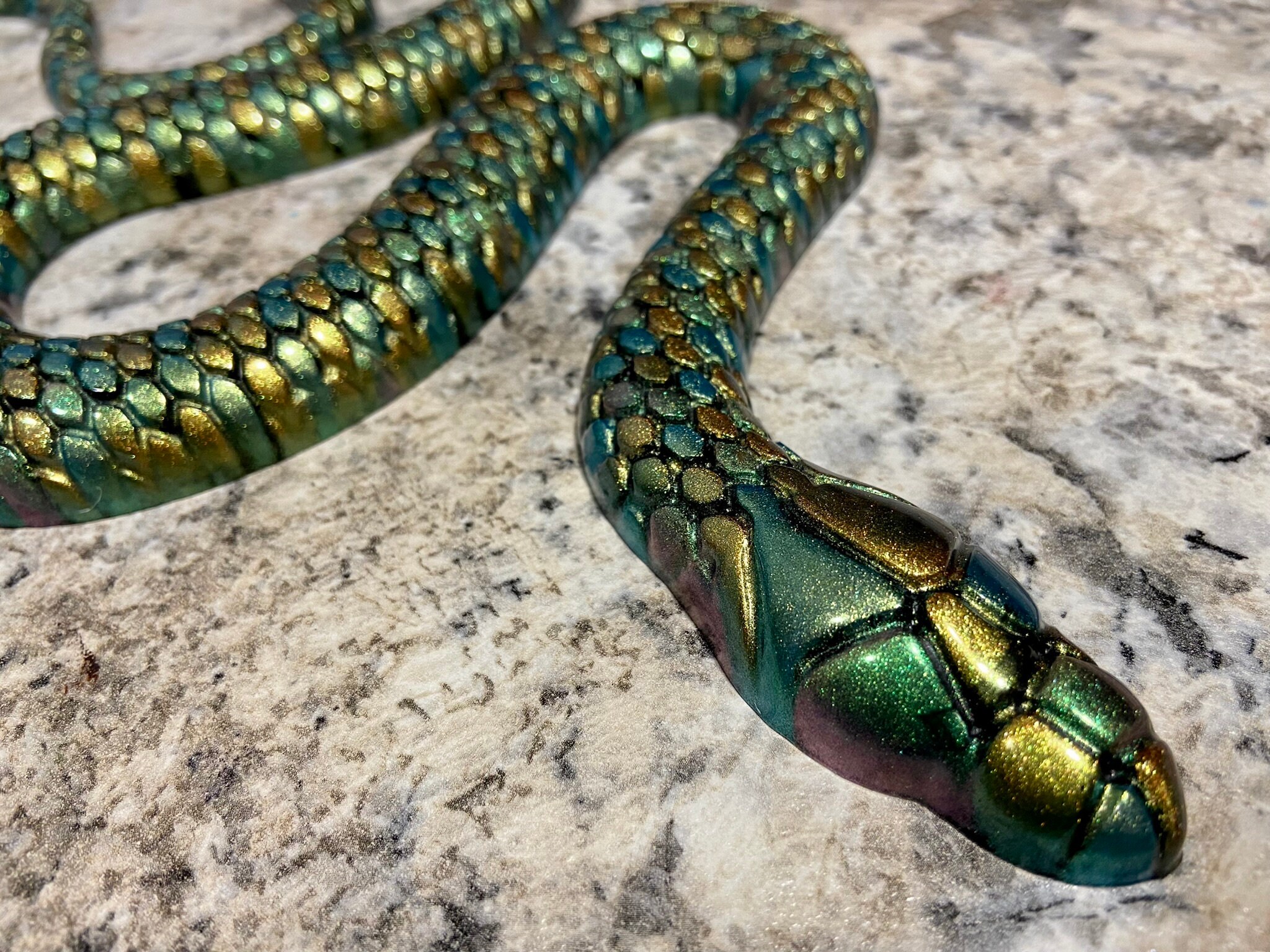 Rainbow Scale Realistic Snake Wall Art ~ Color-shifting Snake ~ Golds ...