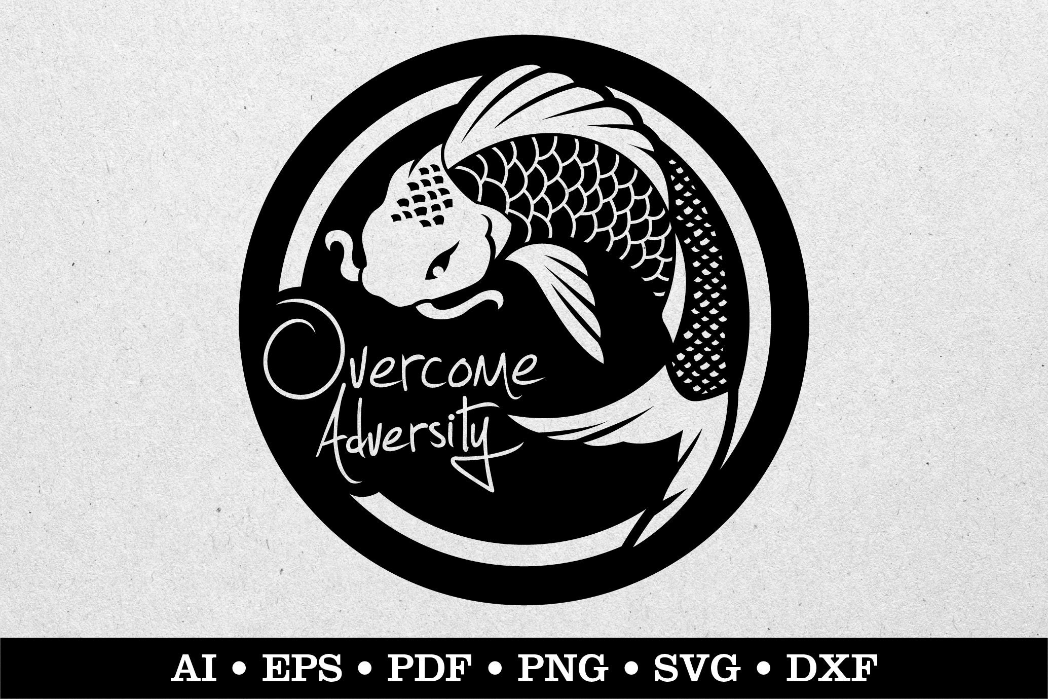 Evil Koi Fish Outline