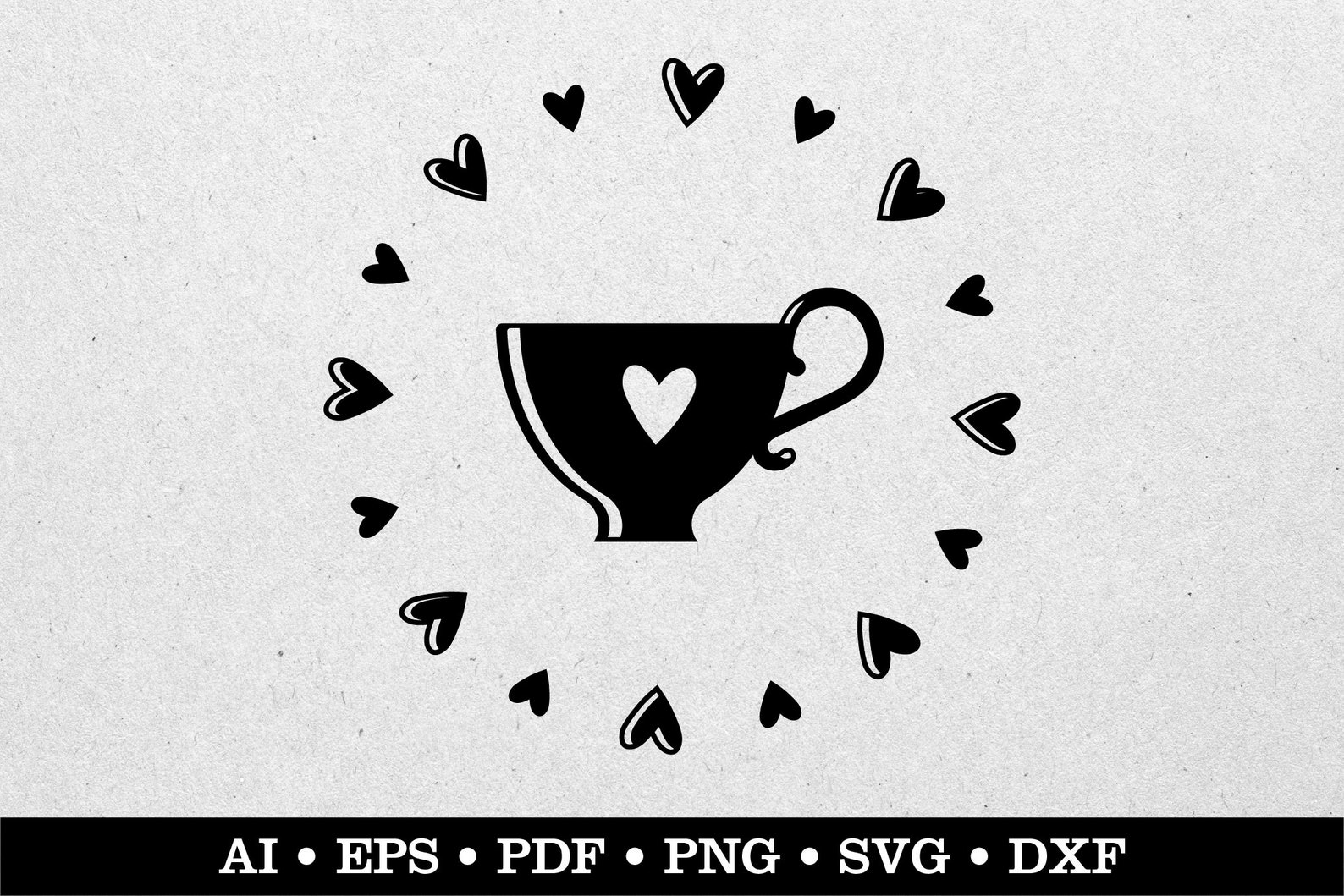 Teacup With Hearts, Teacup Svg, Tea Svg, Tea Time Svg, Tea Party Svg ...