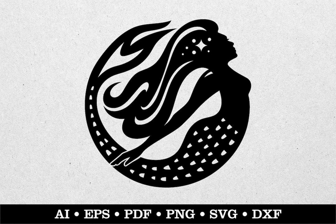 Mermaid Svg, Mermaid Tail Svg, Mermaid Clipart, Ai Eps Pdf Svg Png Dxf ...