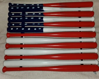 Wood Baseball Bat American Flag Made With 30 Inch Bats - Etsy