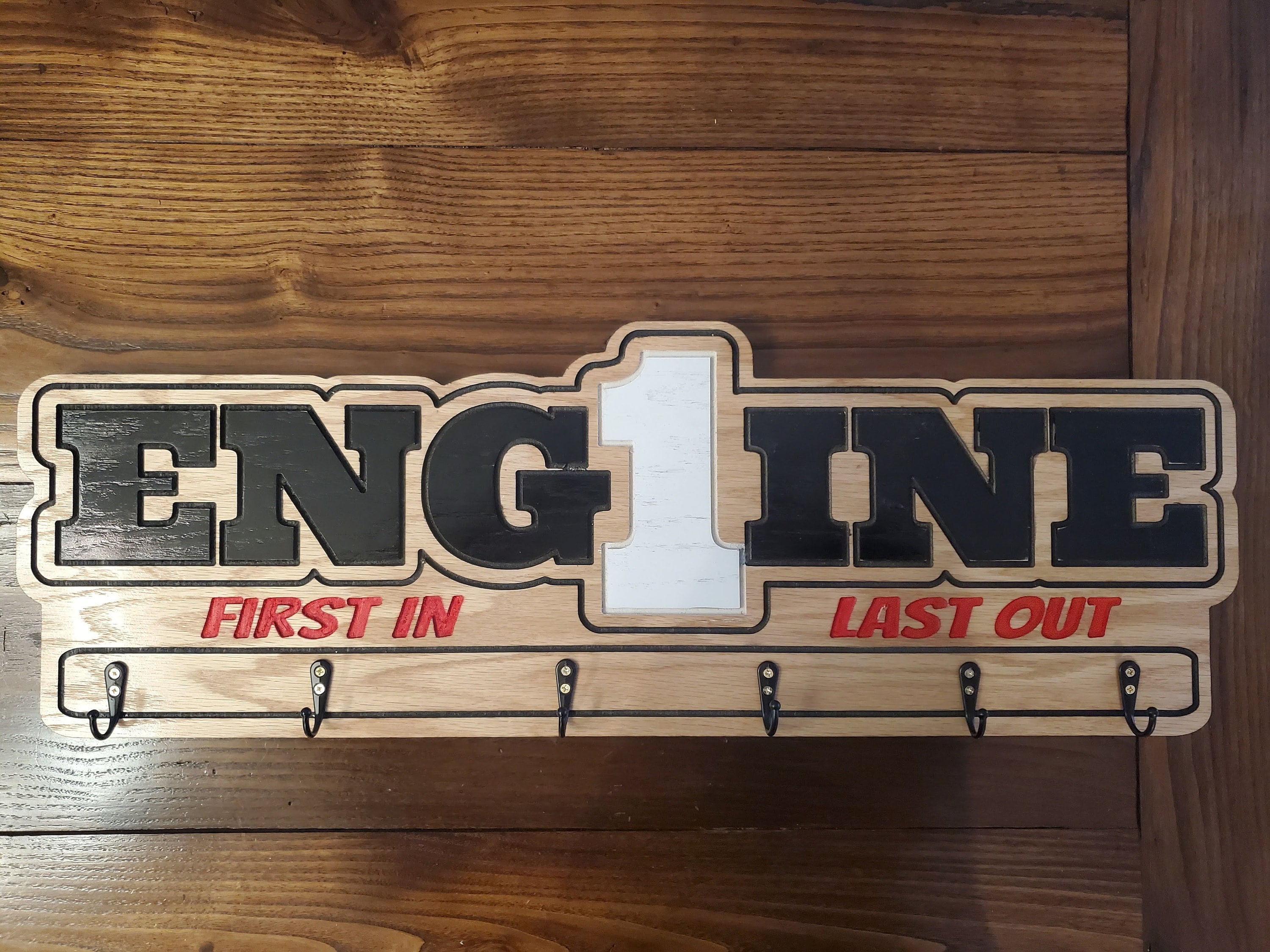 Custom Fire Department Coat Rack, Key Rack, Radio Strap Rack, Bell Cap ...