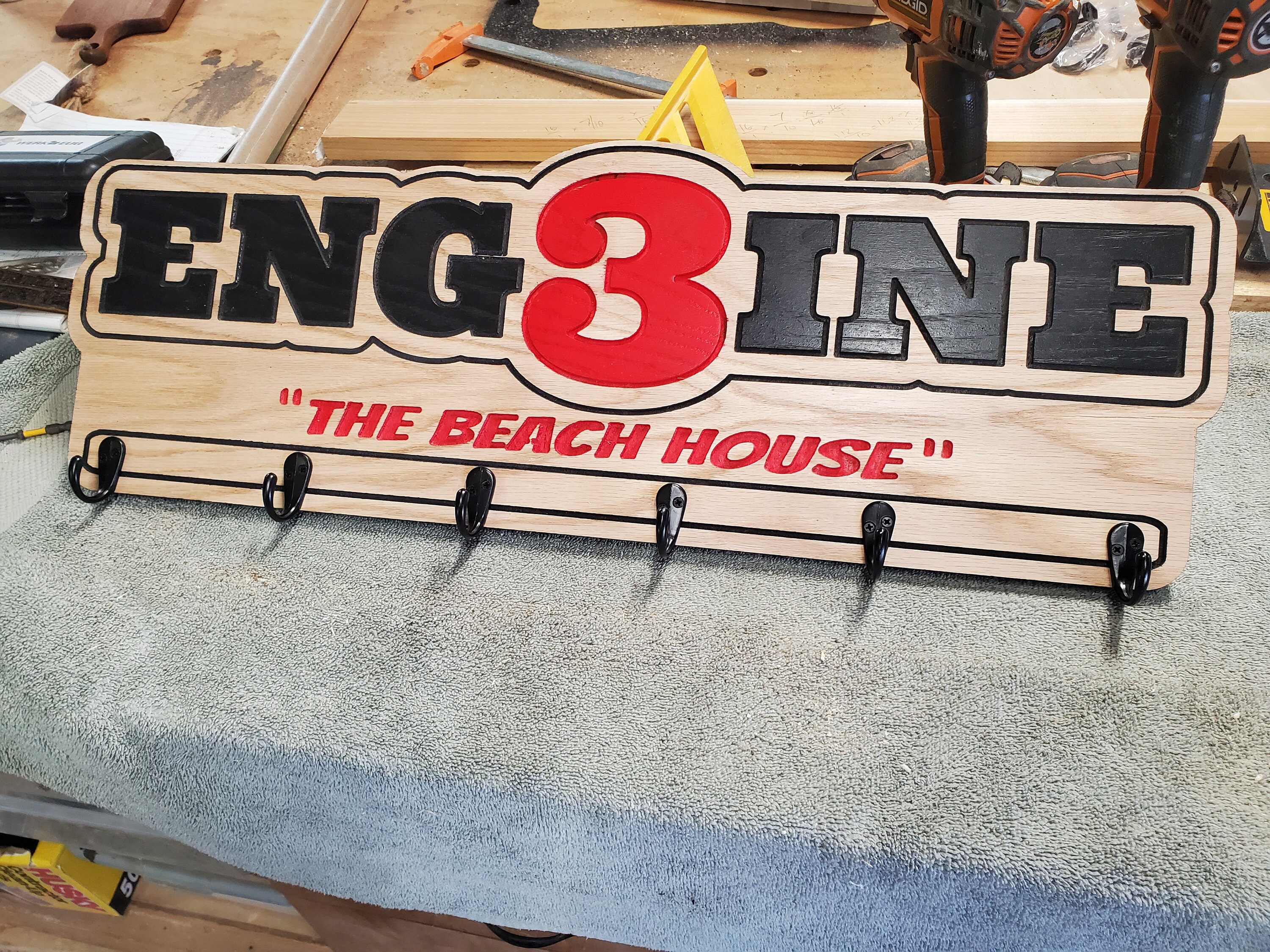 Custom Fire Department Coat Rack, Key Rack, Radio Strap Rack, Bell Cap ...