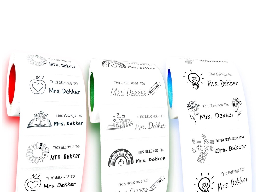 Teacher Labels, Book Stickers, Teacher Name, This Belongs to ...