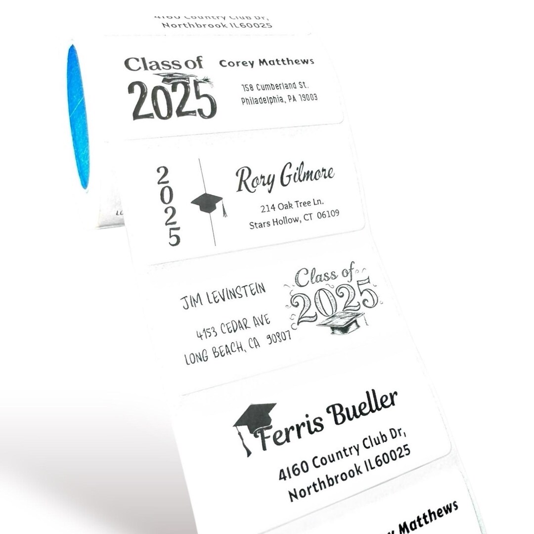 2025 Graduation Address Labels Roll, Personalized Labels Roll ...