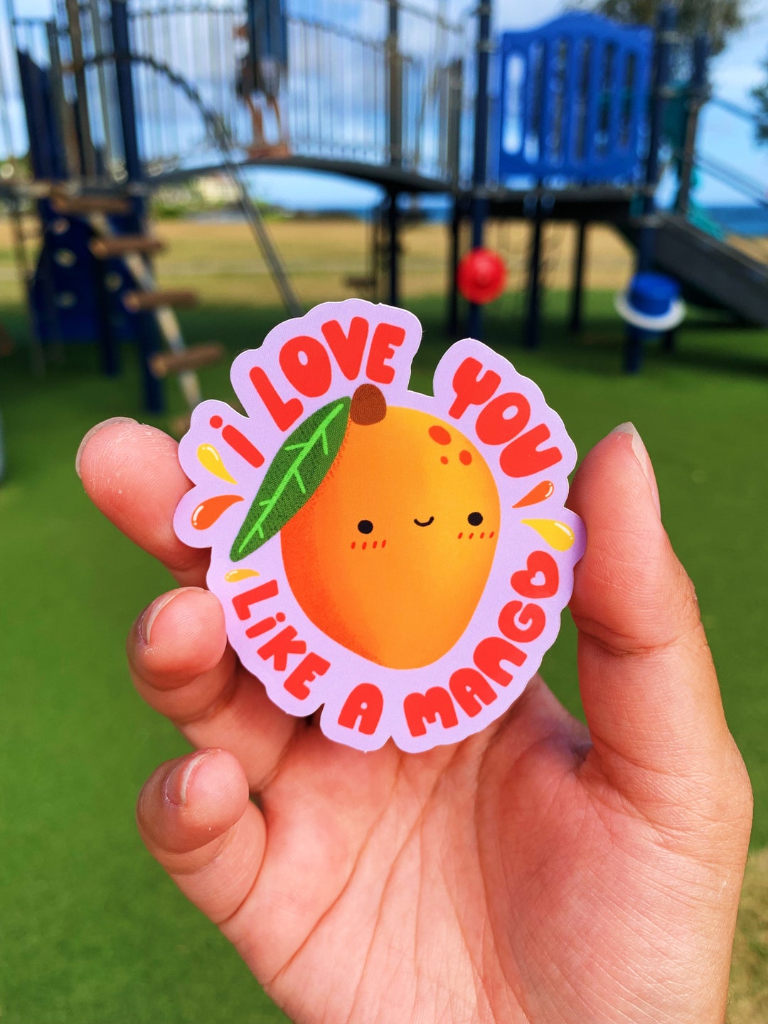 I Love You Like A Mango Glossy Waterproof Vinyl Sticker-cute Mango ...