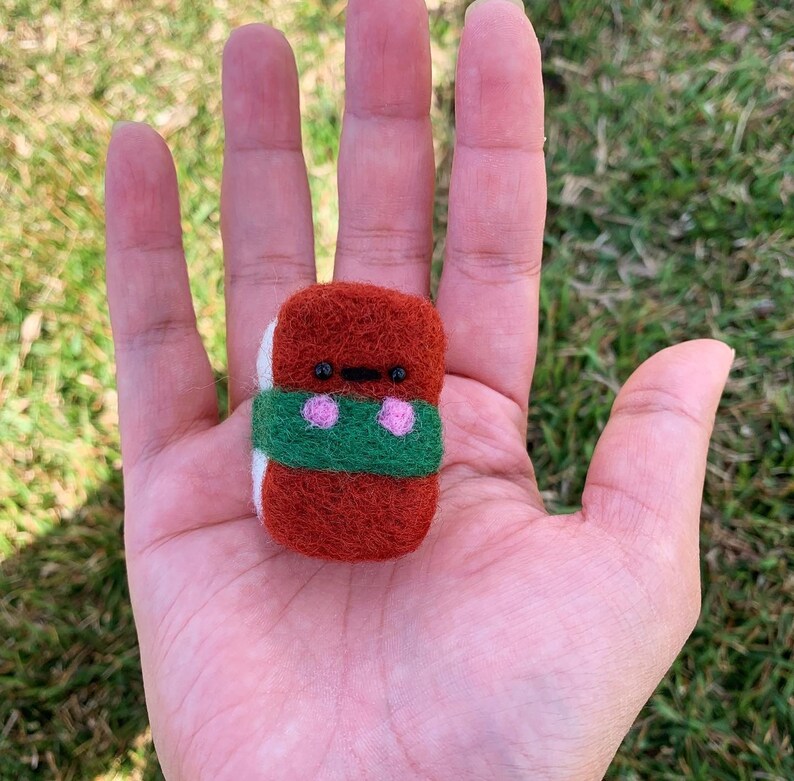 Cute Needle Felted Musubi Buddy-needle Felted Food-hawaii Food - Etsy