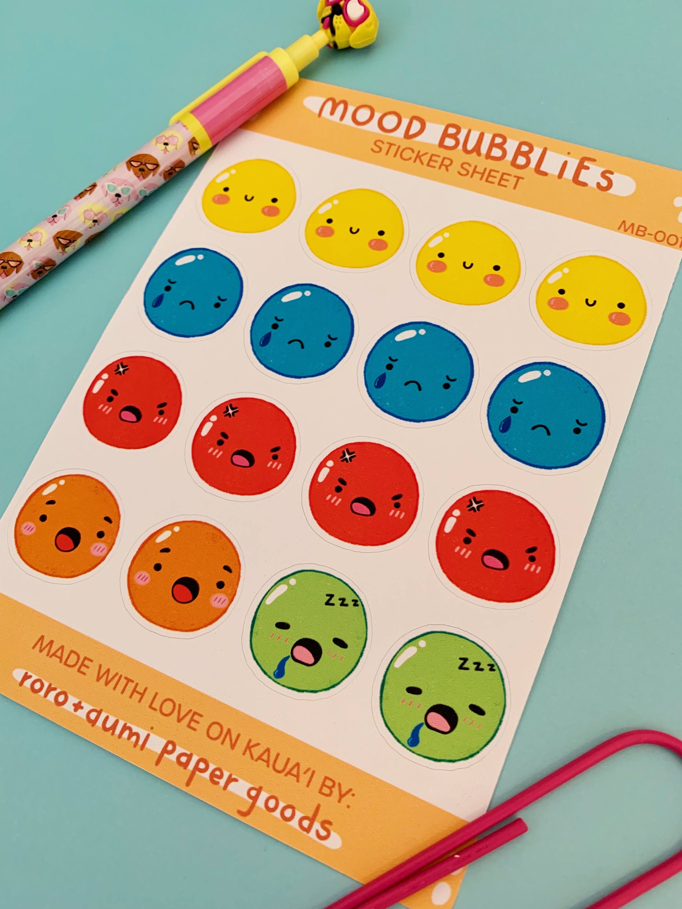 Mood Bubblies Sticker Sheet-emoji Sticker Sheet - Etsy