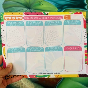 Hawaiian Weekly Planner-hawaii Stationary-cute Stationary- Cute Notepad ...