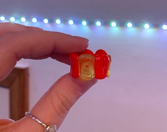 Neon Orange Plastic Ring Size 6.75 - Etsy