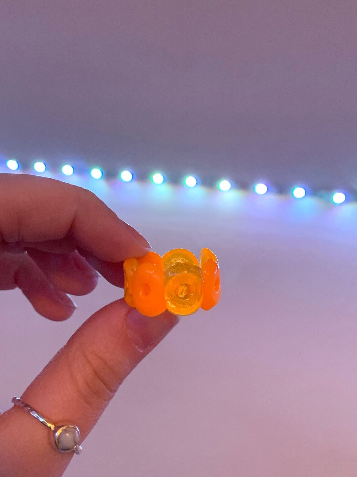 Neon Orange Plastic Ring Size 6.75 - Etsy