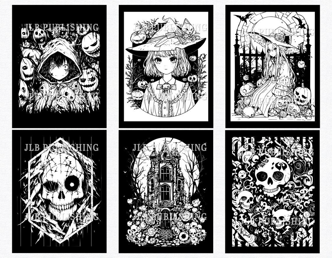 40 Anime Fright Night Coloring Pages Adult Coloring Book Download ...