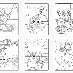 30 Christmas Coloring Pages Set 1, Christmas Printable, Christmas Games ...
