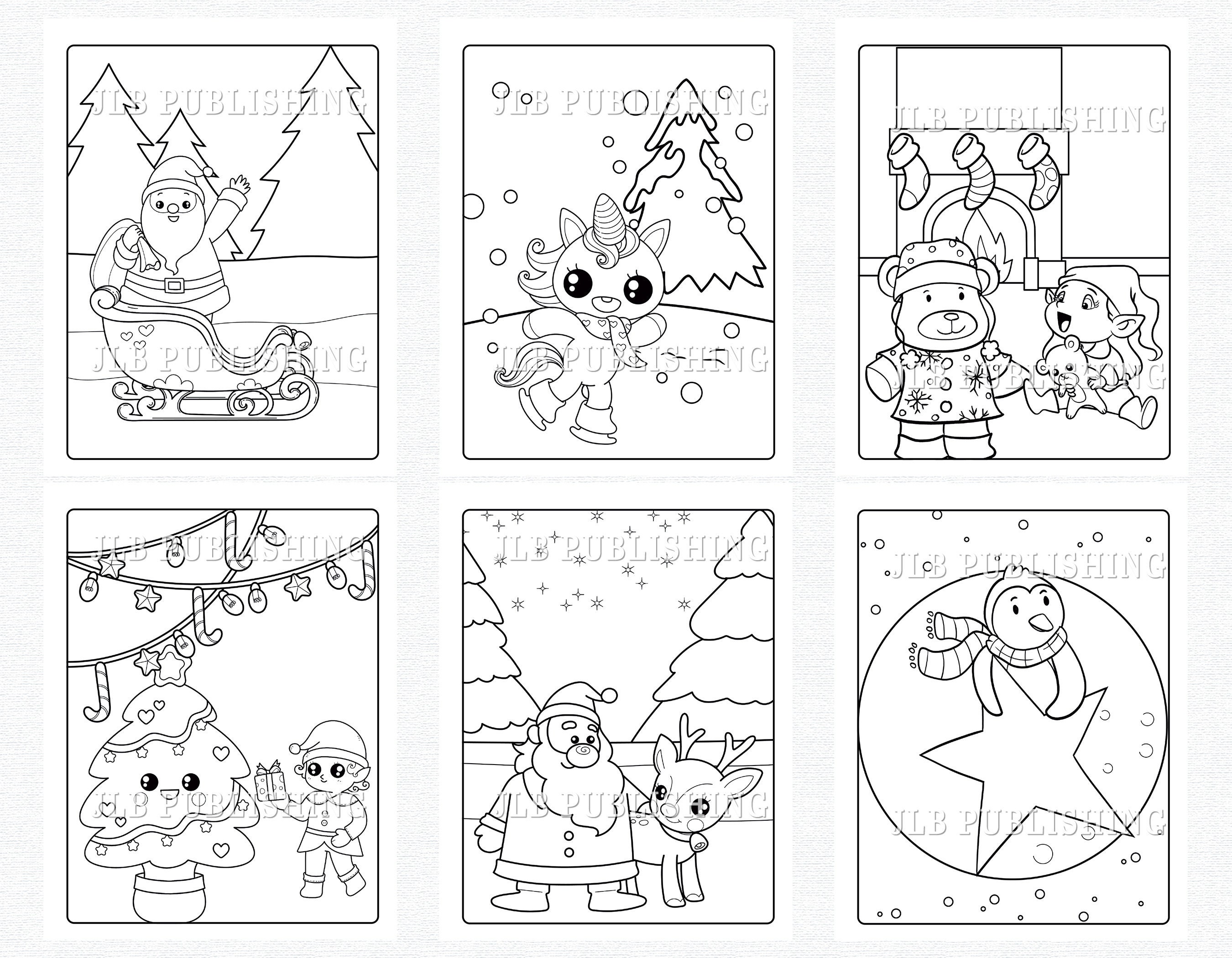 30 Christmas Coloring Pages Set 1, Christmas Printable, Christmas Games ...