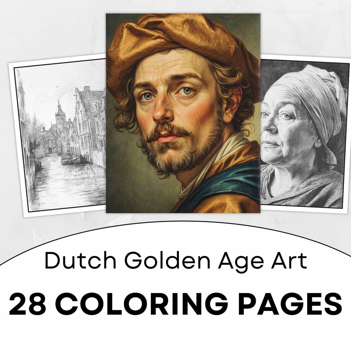 Dutch Golden Age Art Coloring Book, 28 Pages (PDF Pattern) - Etsy