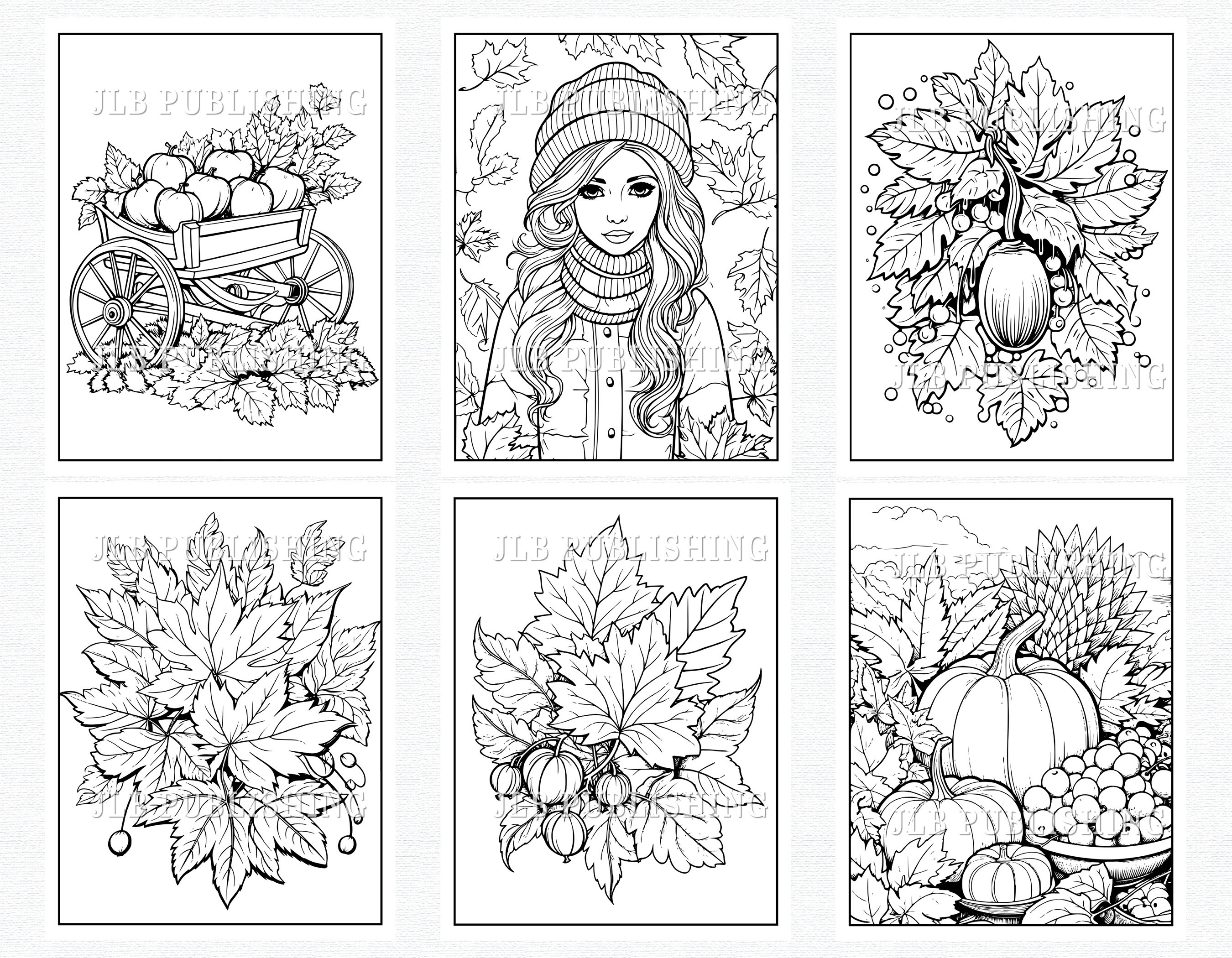 40 Autumn Wonder Coloring Pages Adult Kids Coloring Book Download ...