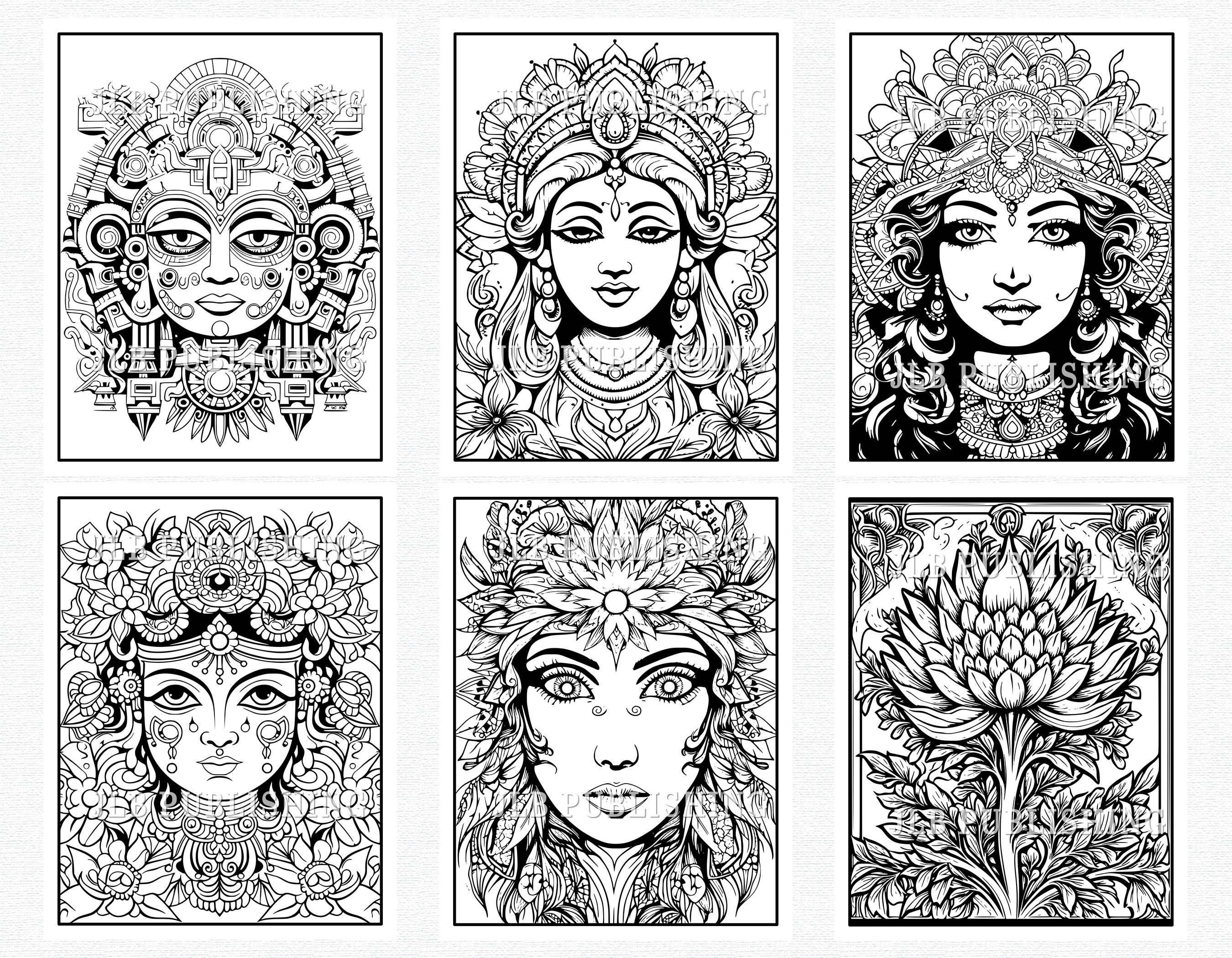 45 Madhubani Inspired Coloring Pages Adult Coloring Book - Etsy