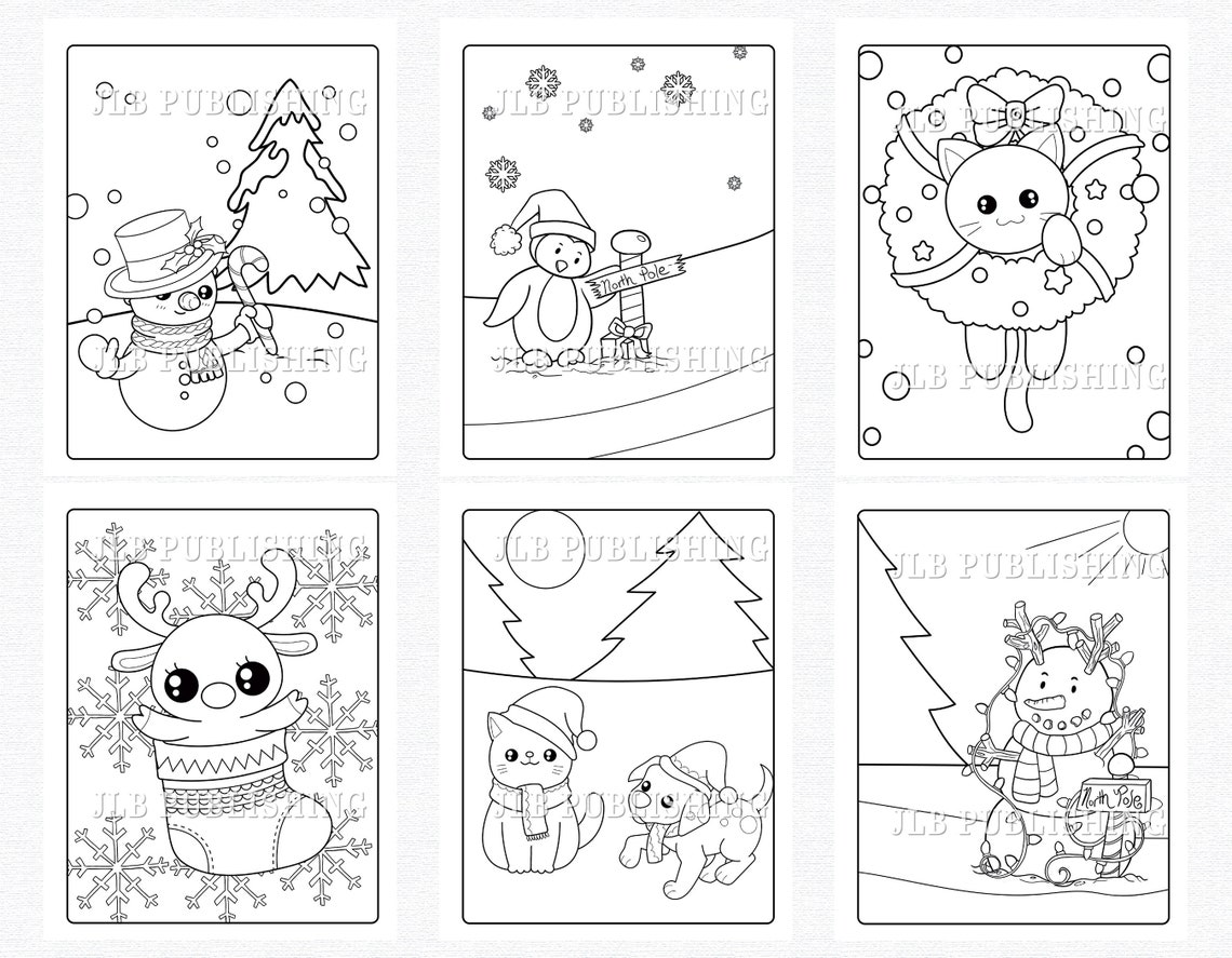 30 Christmas Coloring Pages Set 1, Christmas Printable, Christmas Games ...