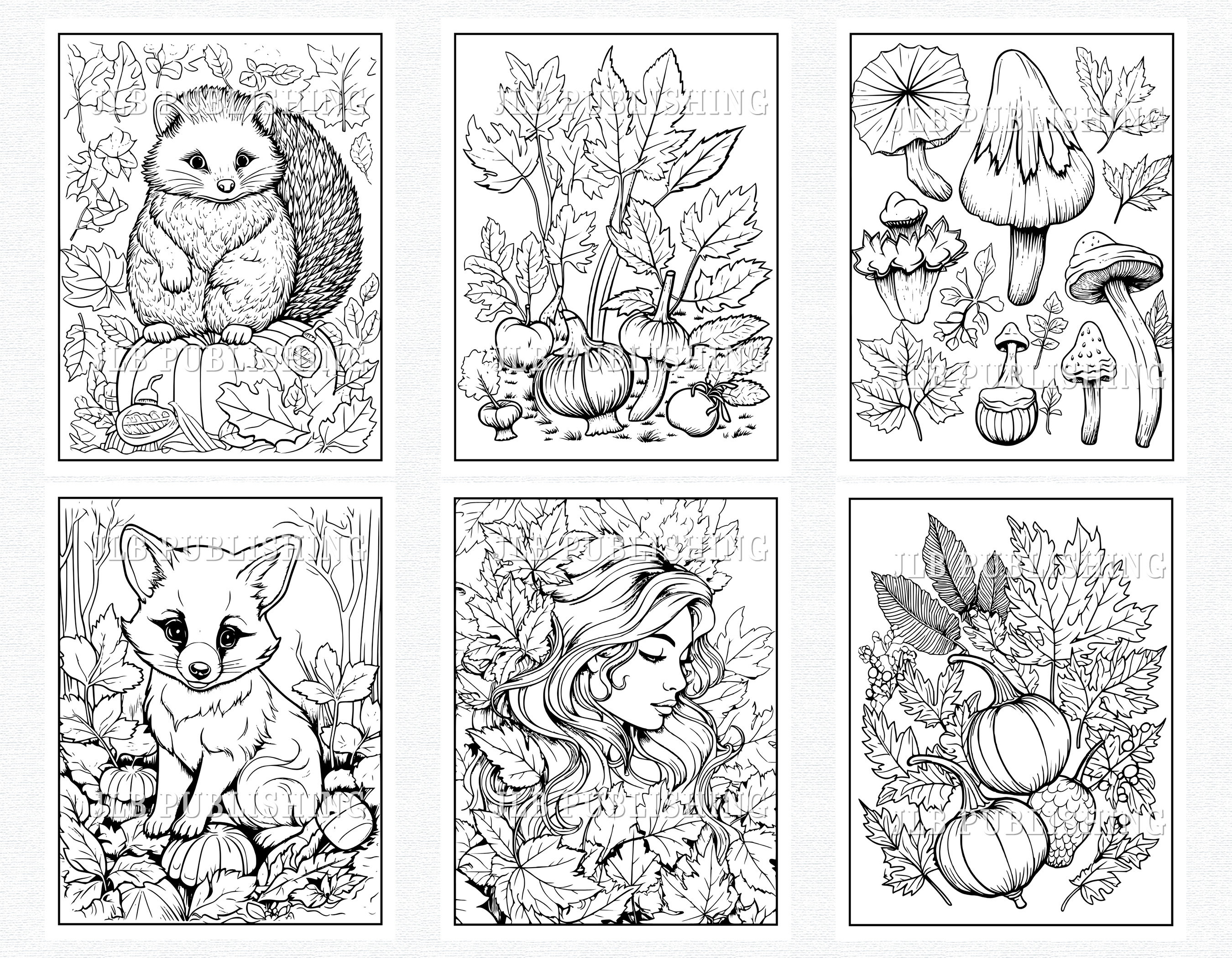 40 Autumn Wonder Coloring Pages Adult Kids Coloring Book Download ...