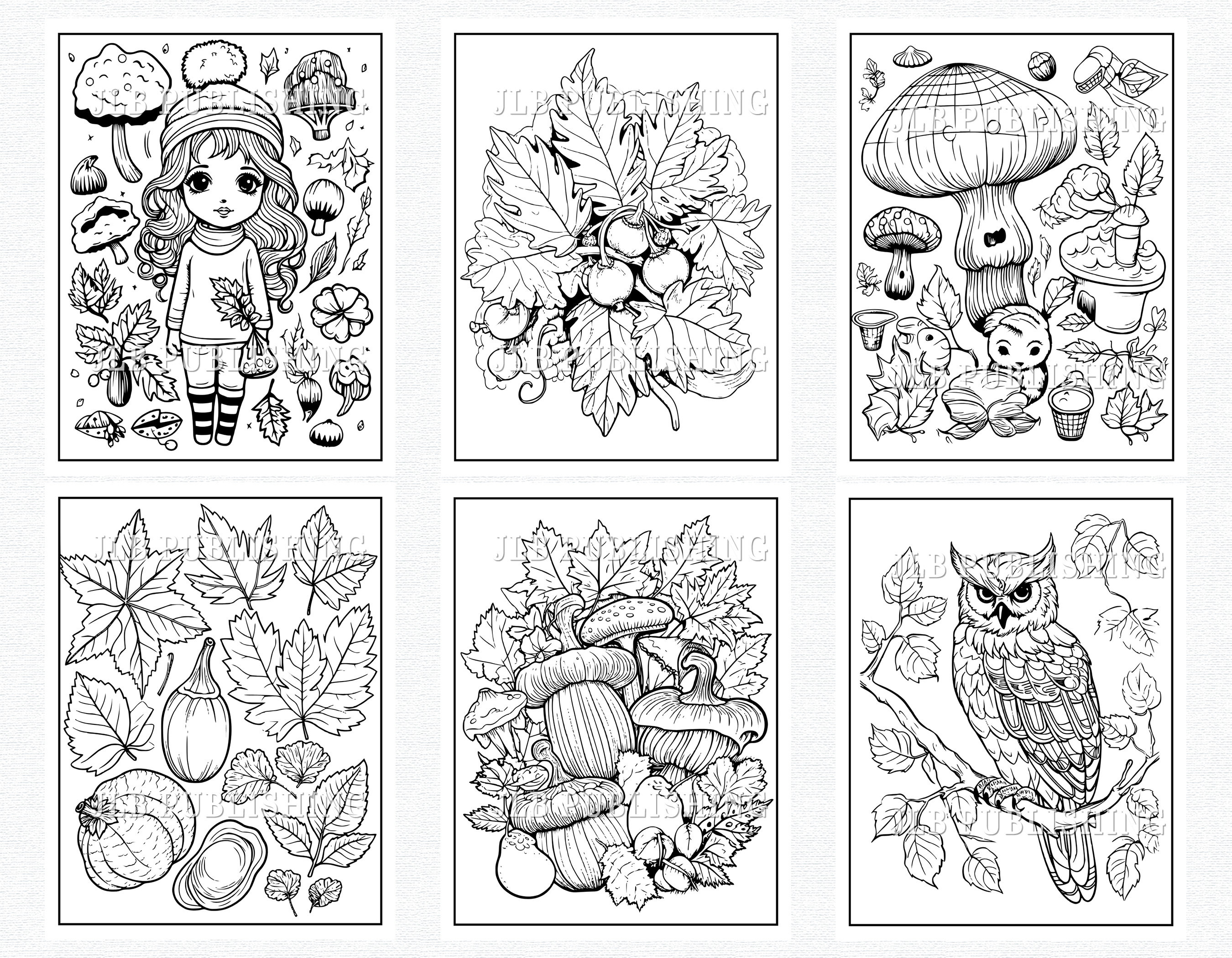 40 Autumn Wonder Coloring Pages Adult Kids Coloring Book Download ...