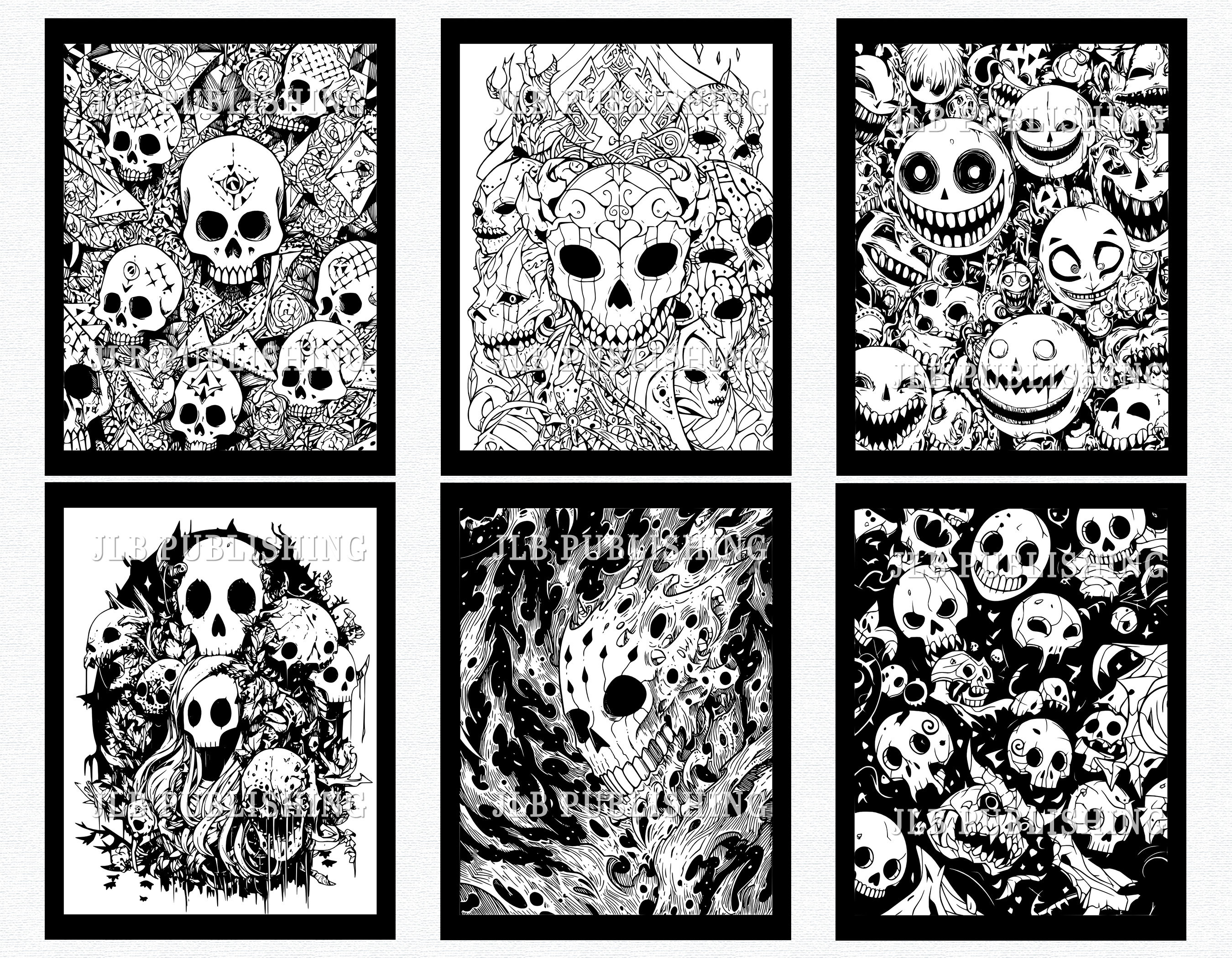 40 Anime Fright Night Coloring Pages Adult Coloring Book - Etsy