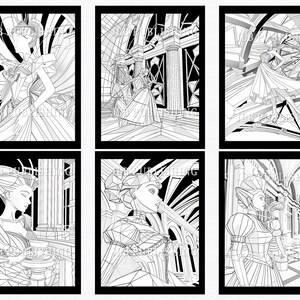 40 Ballet Cubism Grayscale Coloring Pages Adult Kid Coloring Book ...