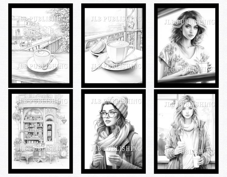 30 Cafe Chronicles Coloring Pages | Adult Coloring Book Download ...