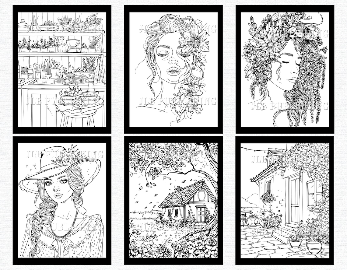 40 Cottagecore Coloring Pages Kid Coloring Book Download Printable Page ...