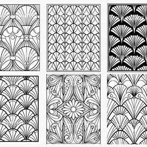 40 Art Deco Patterns Set 1 Coloring Pages | Adult Coloring Book ...