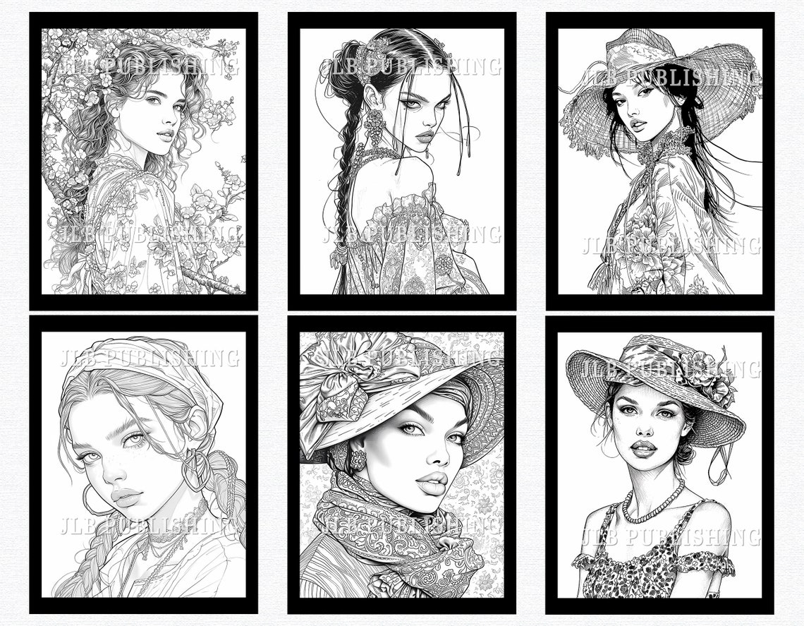 40 Fashion Flashback 1990s Grayscale Coloring Pages | Adult Coloring ...