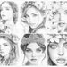 40 Beautiful Faces Set 1 Coloring Pages | Adult Coloring Book ...