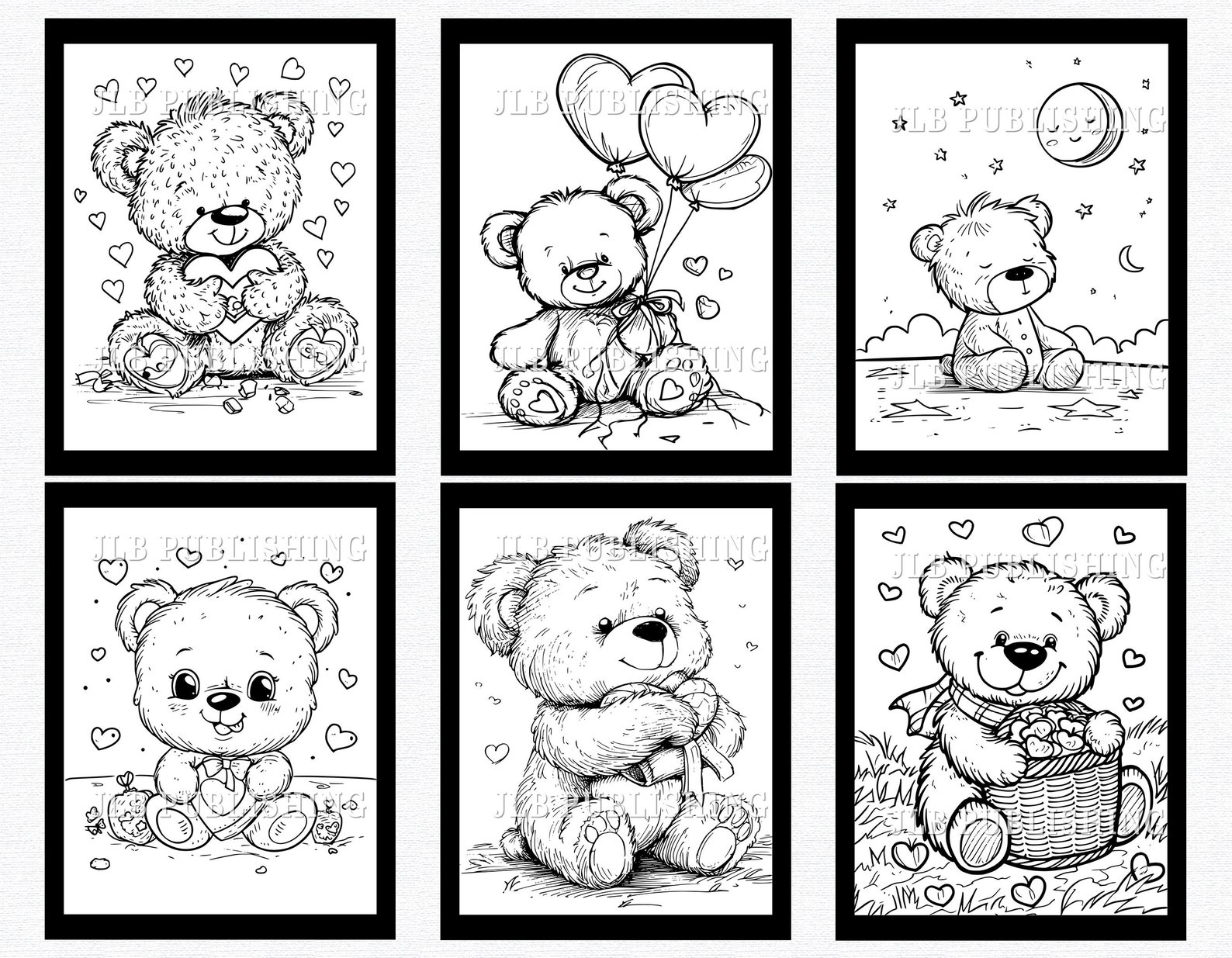 40 Teddy Bear Hearts Coloring Pages | Kid Coloring Book Download ...