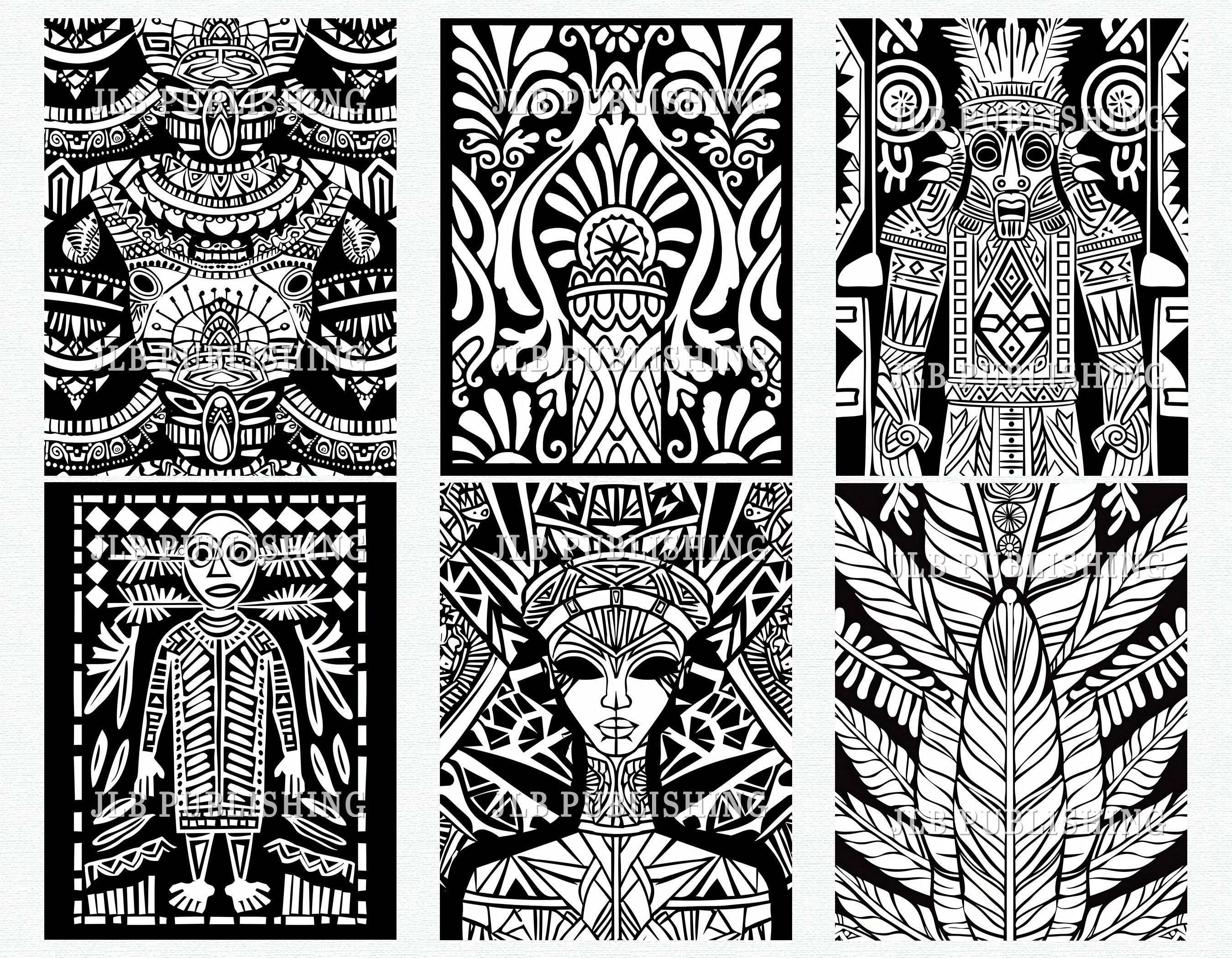 40 African Tribal Coloring Pages Adult Coloring Book Download Printable ...