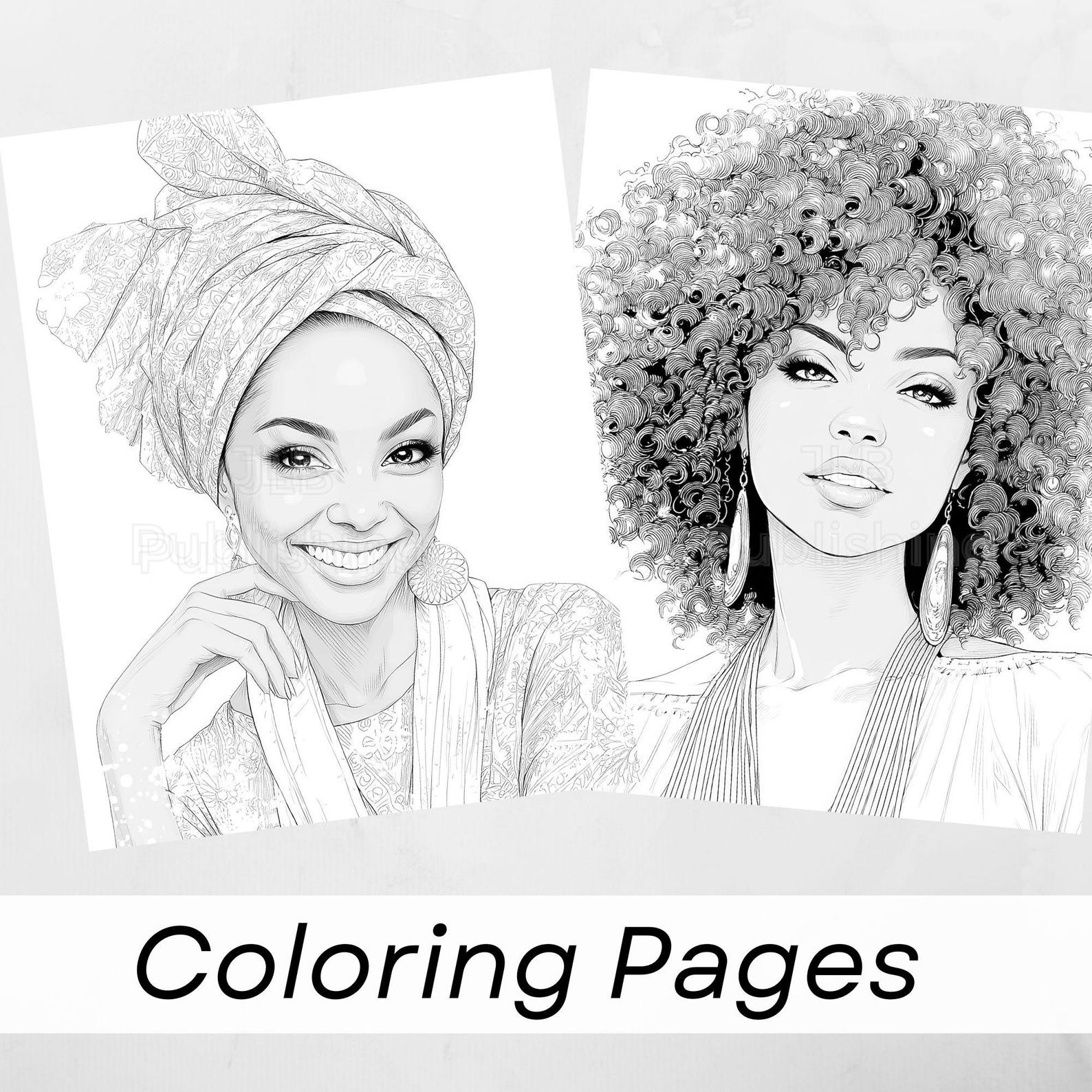 40 Beautiful Black Women Coloring Pages, African Beauty Portraits ...