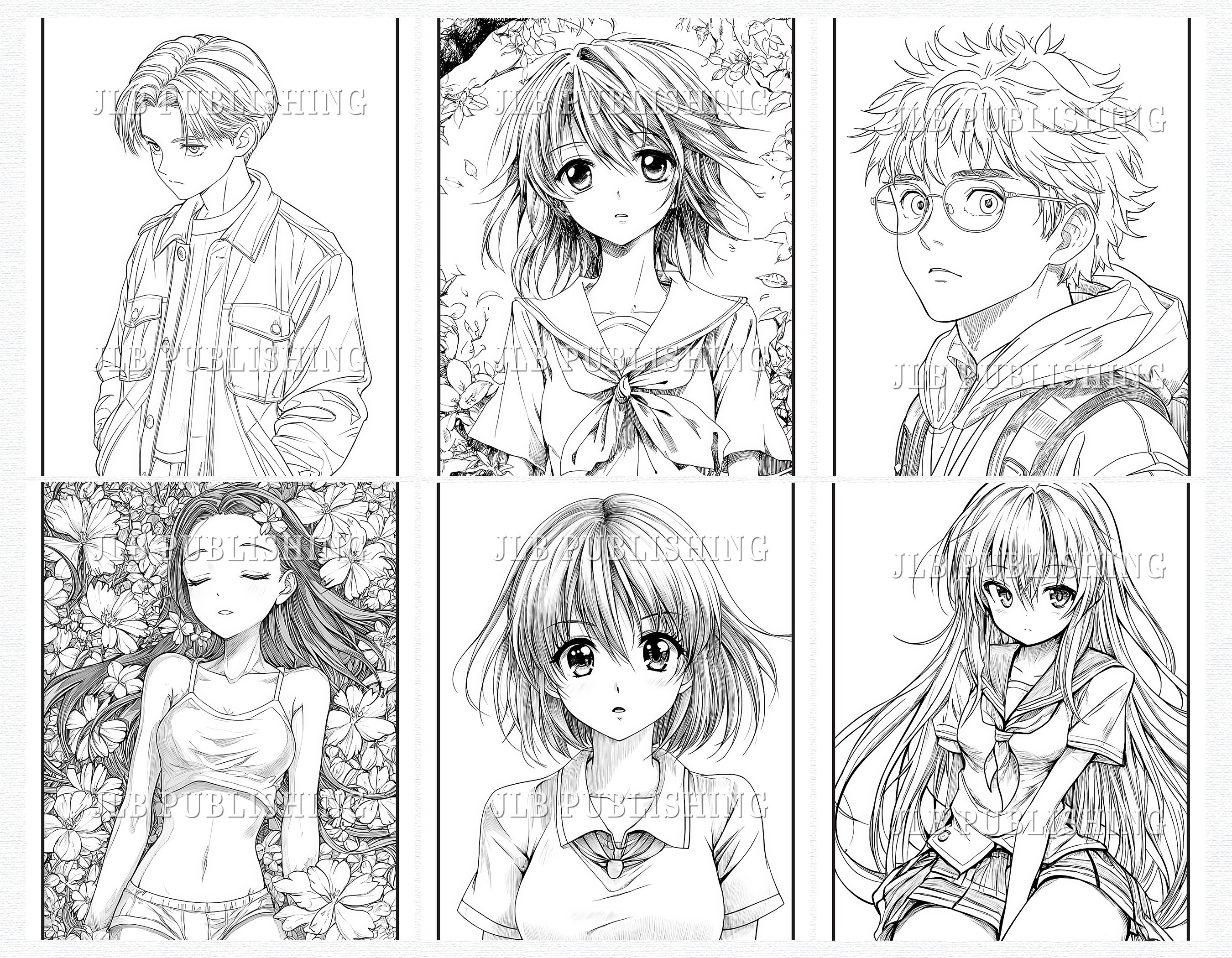 40 Grayscale Gauken Anime Coloring Pages Adult Coloring Book Printable ...