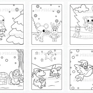 30 Christmas Coloring Pages Set 1, Christmas Printable, Christmas Games ...