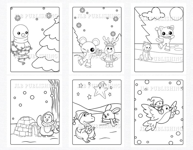 30 Christmas Coloring Pages Set 1, Christmas Printable, Christmas Games ...