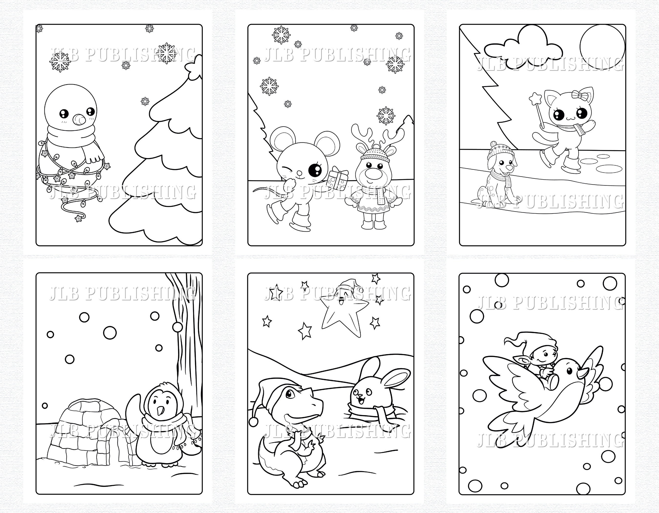 30 Christmas Coloring Pages Set 1, Christmas Printable, Christmas Games ...