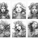 40 Grayscale Beautiful Sea Goddess Coloring Pages Adult Coloring Book ...