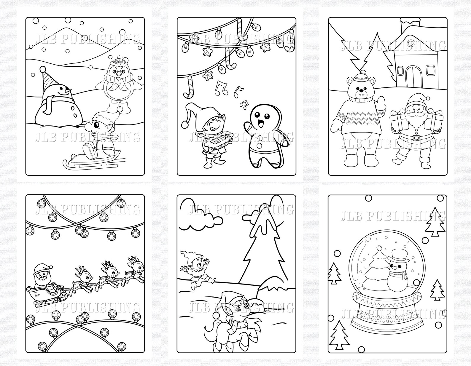 30 Christmas Coloring Pages Set 1, Christmas Printable, Christmas Games ...