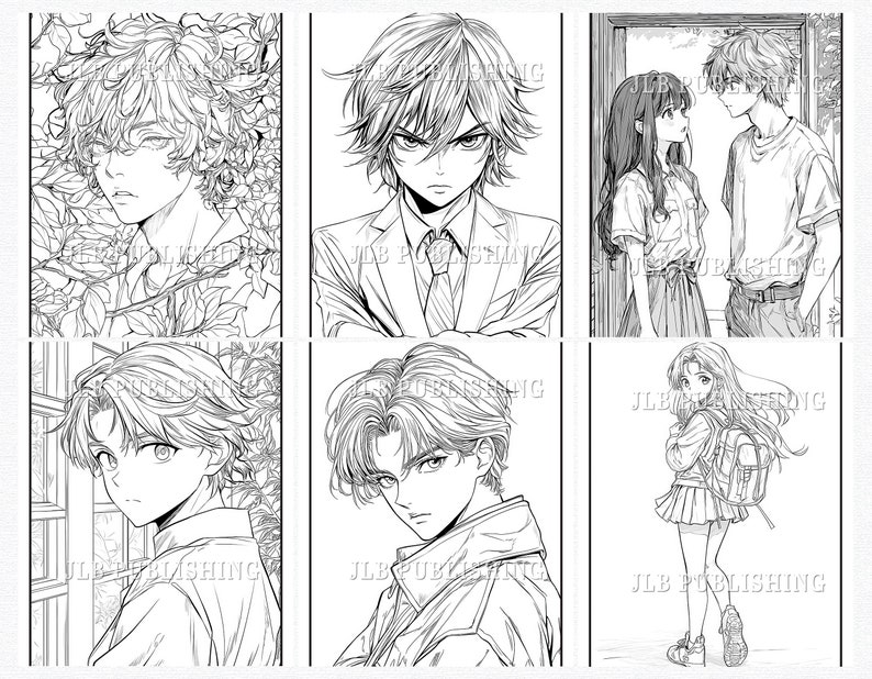 40 Grayscale Gauken Anime Coloring Pages Adult Coloring Book Printable ...